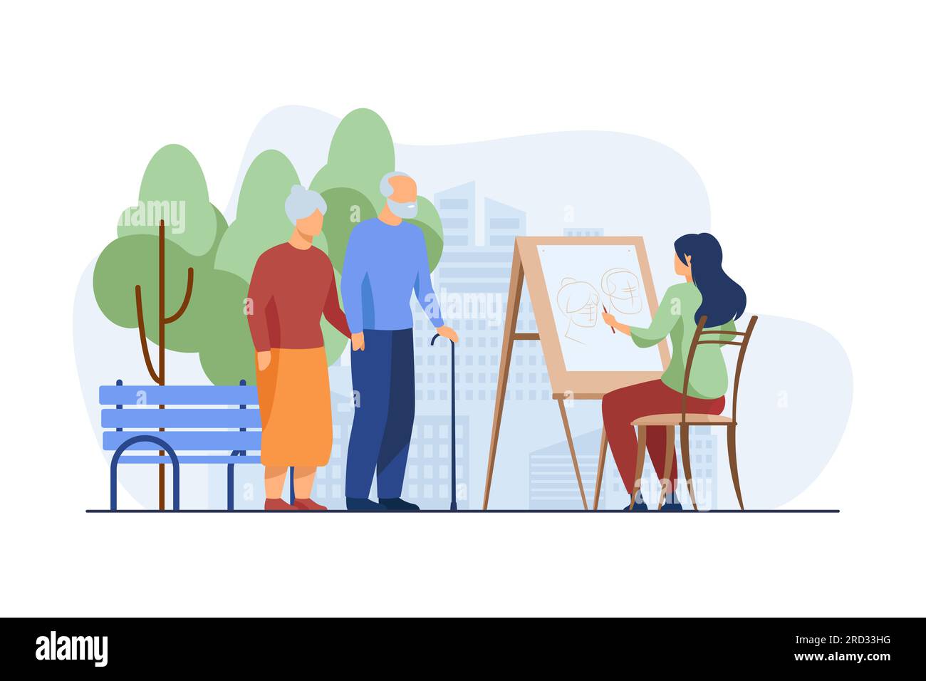 Portrait female artist young Stock Vector Images - Alamy