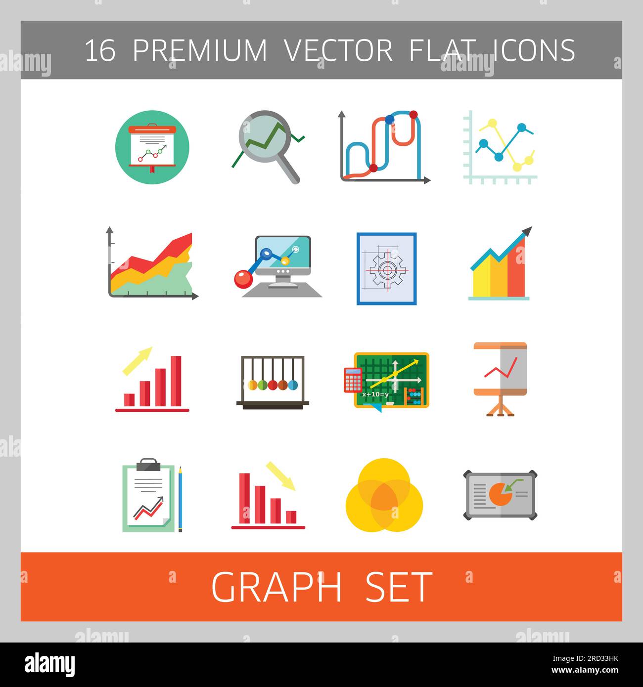Graph Icon Set Stock Vector Image & Art - Alamy