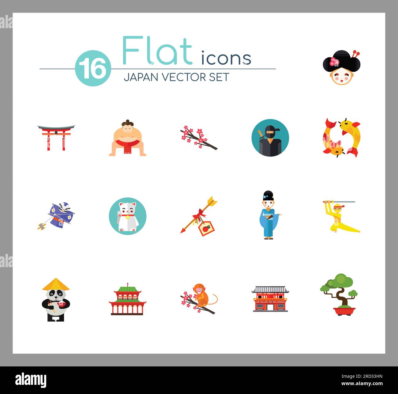 Japan Icon Set Stock Vector Image & Art - Alamy