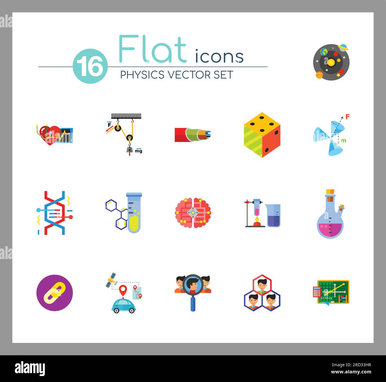 Physics Icon Set Stock Vector Image & Art - Alamy
