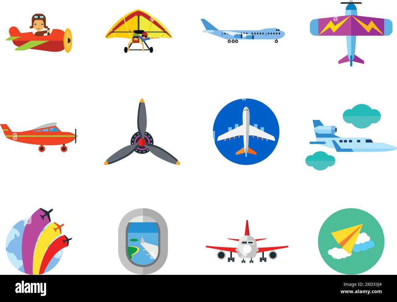 Plane Icon Set Stock Vector Image & Art - Alamy