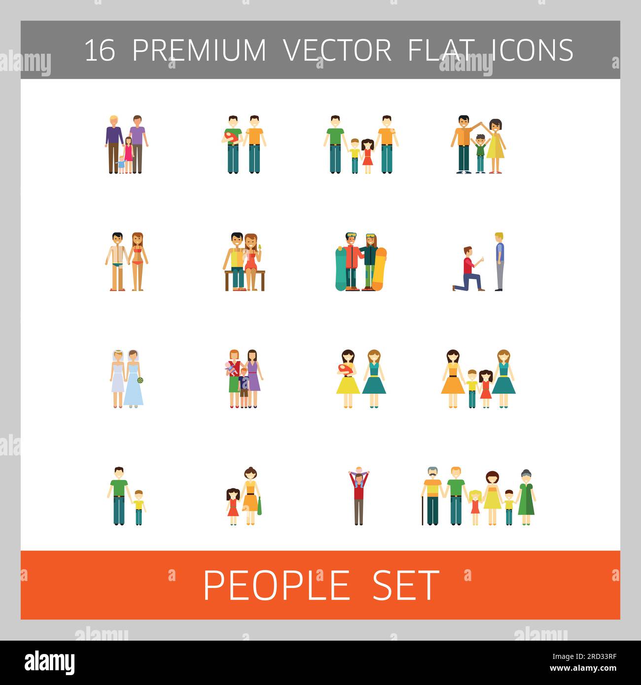 People flat icons set Stock Vector Image & Art - Alamy