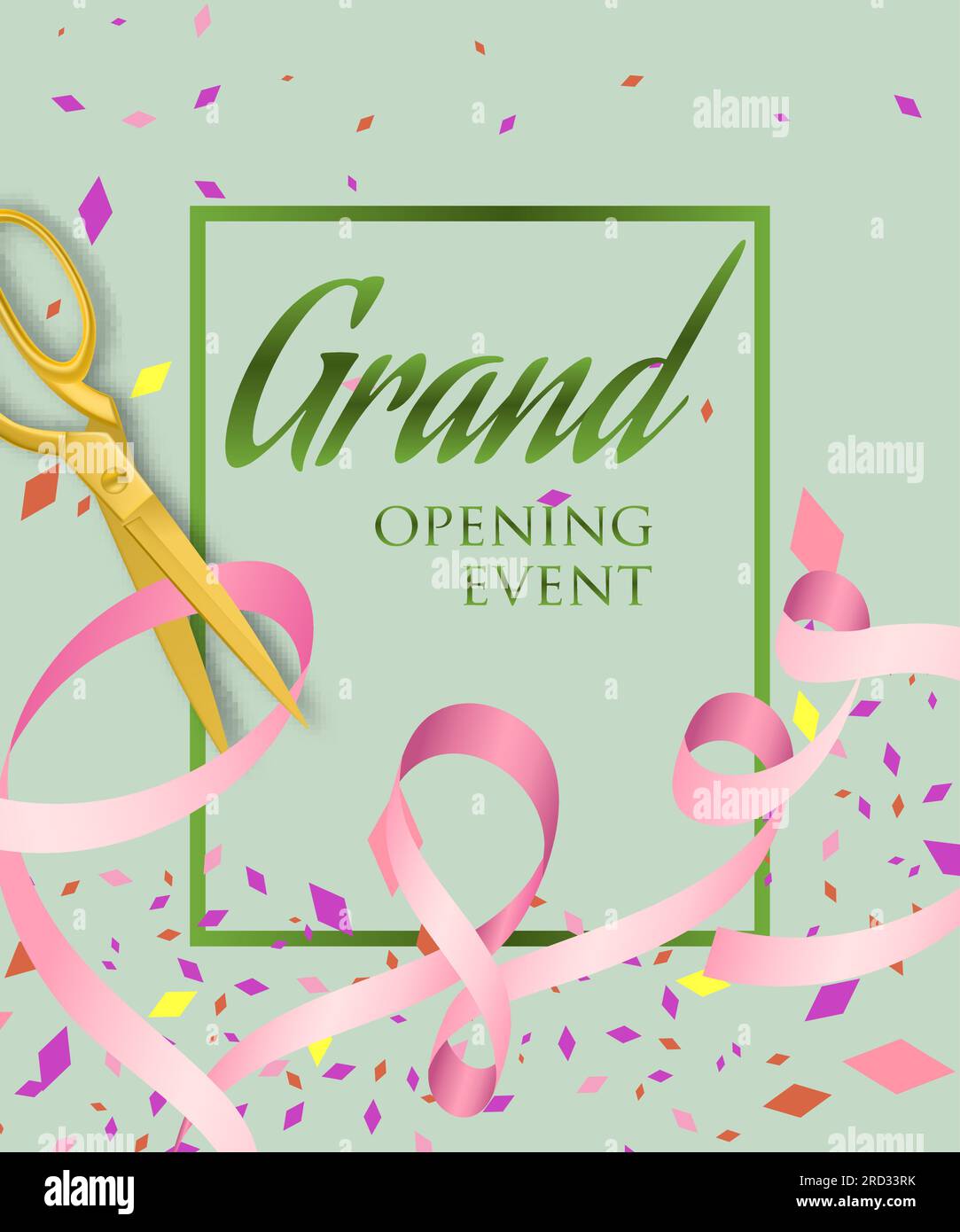 Grand opening event lettering in frame Stock Vector Image & Art - Alamy