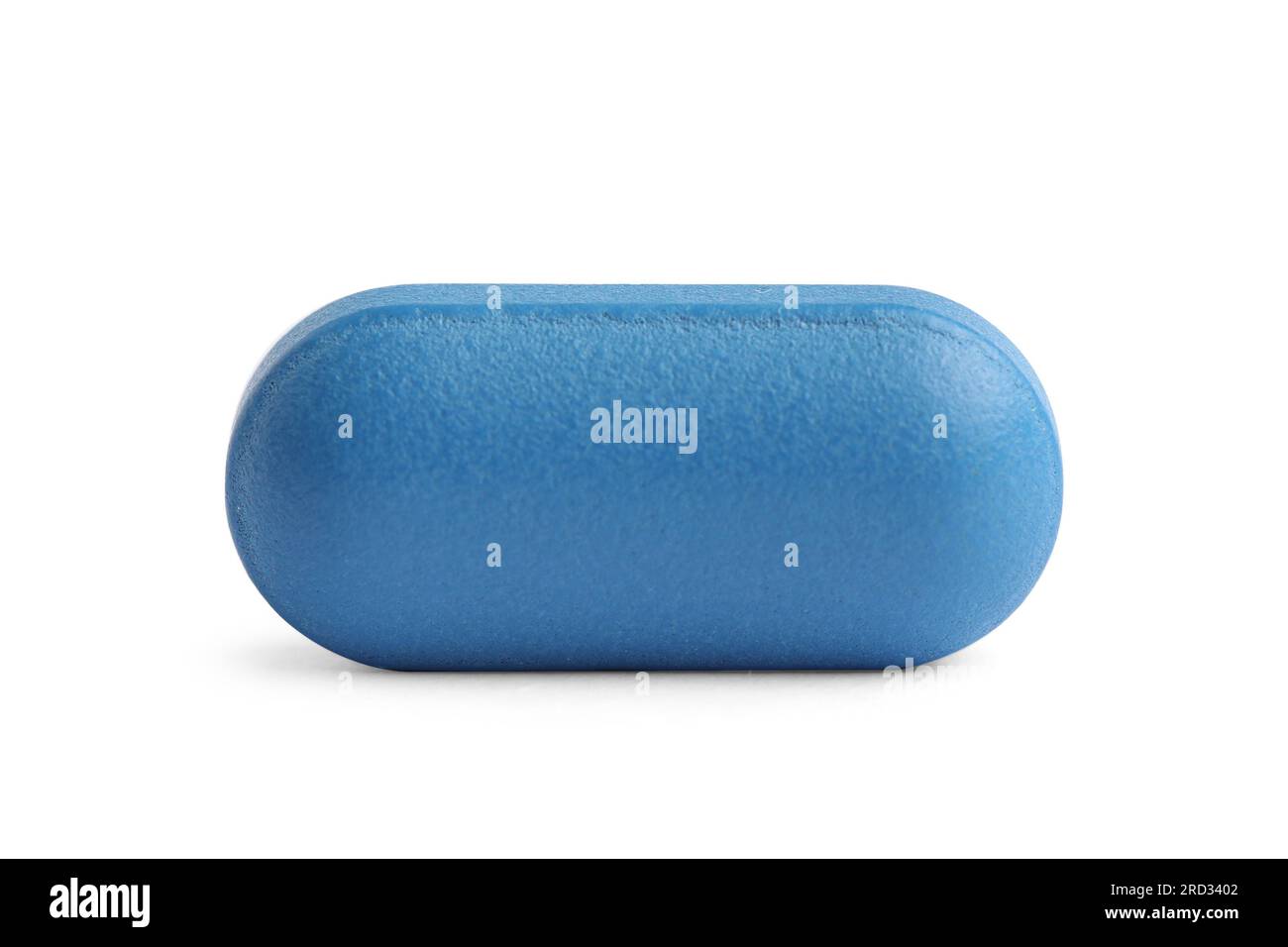 One blue pill on white background. Medicinal treatment Stock Photo - Alamy