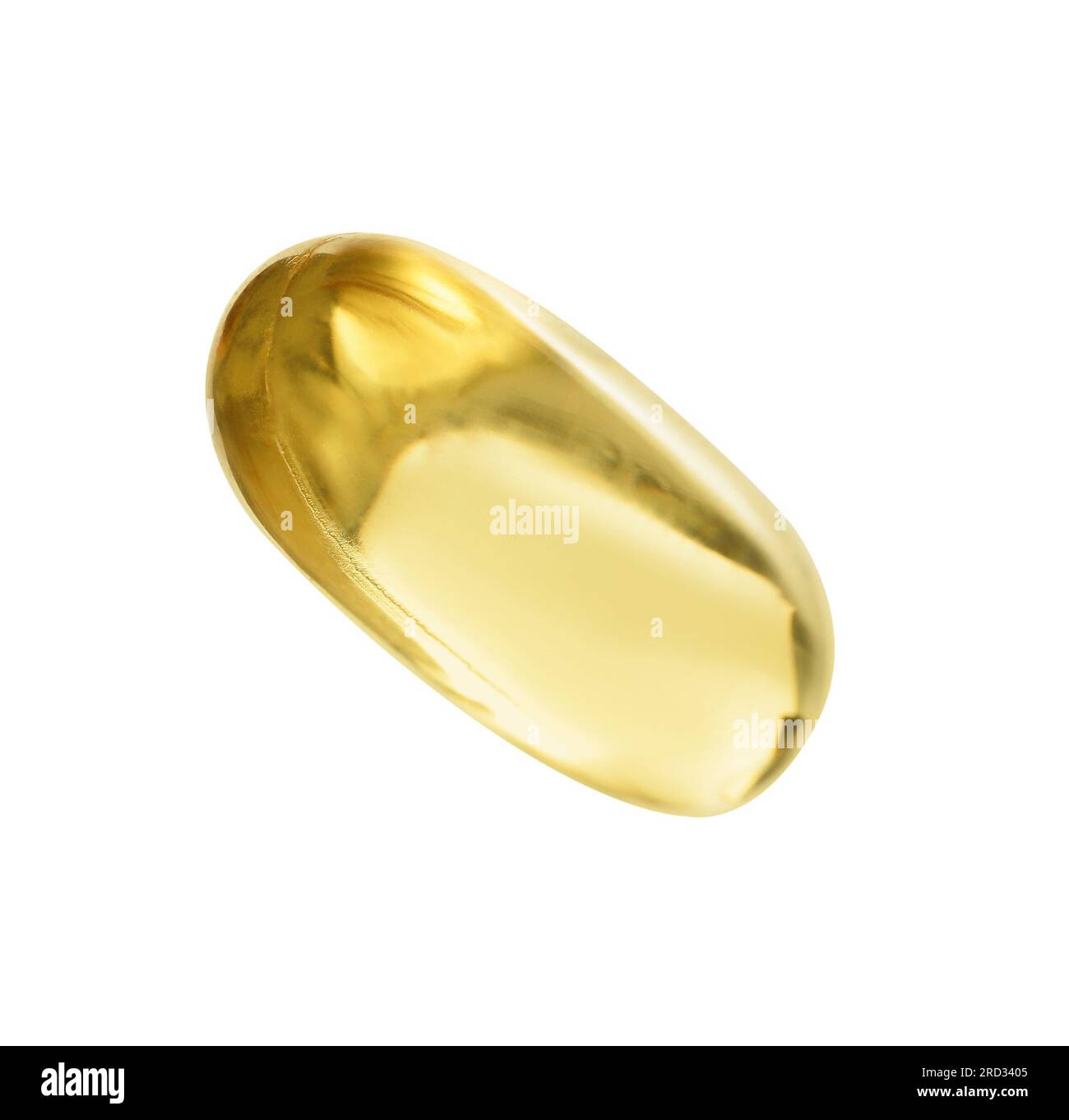 One yellow pill isolated on white. Medicinal treatment Stock Photo - Alamy