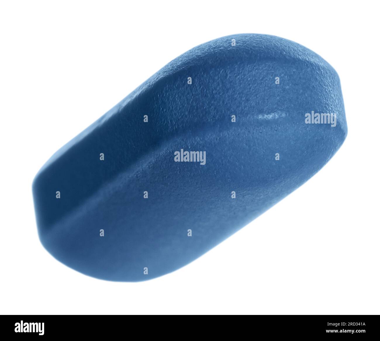 One blue pill on white background. Medicinal treatment Stock Photo - Alamy