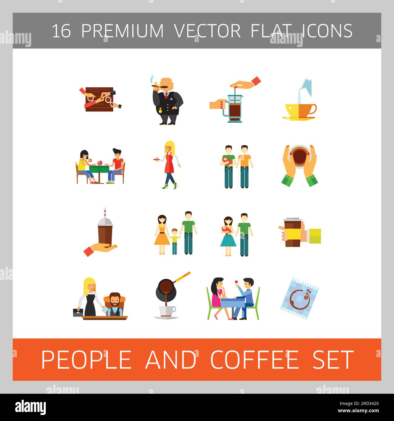 People And Coffee Icon Set Stock Vector Image & Art - Alamy