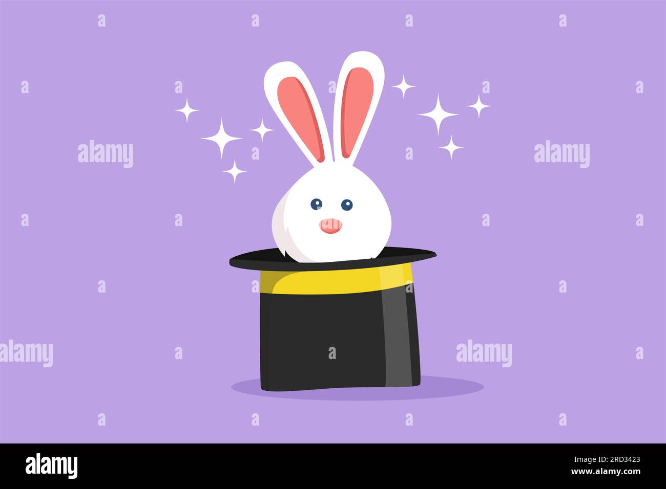 Cartoon flat style drawing of cute bunny or funny rabbit appears in ...