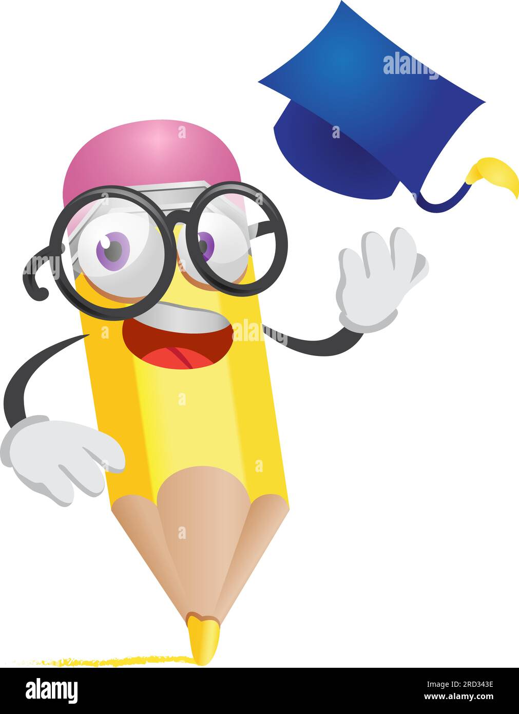 Cartoon pencil realistic vector illustration Stock Vector Image & Art ...