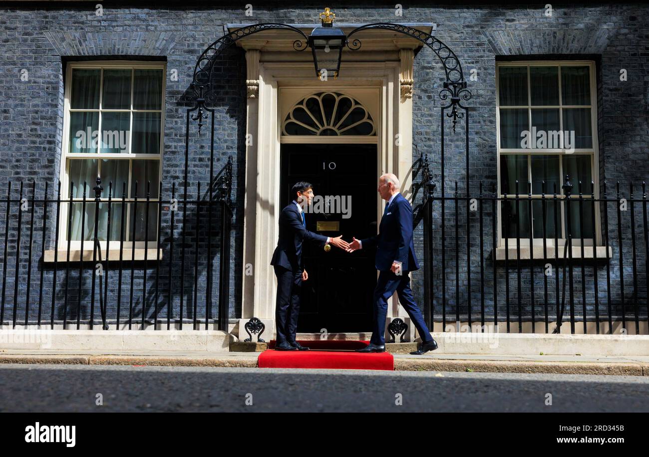 President of the USA Joe Biden is greeted by British Prime Minister ...