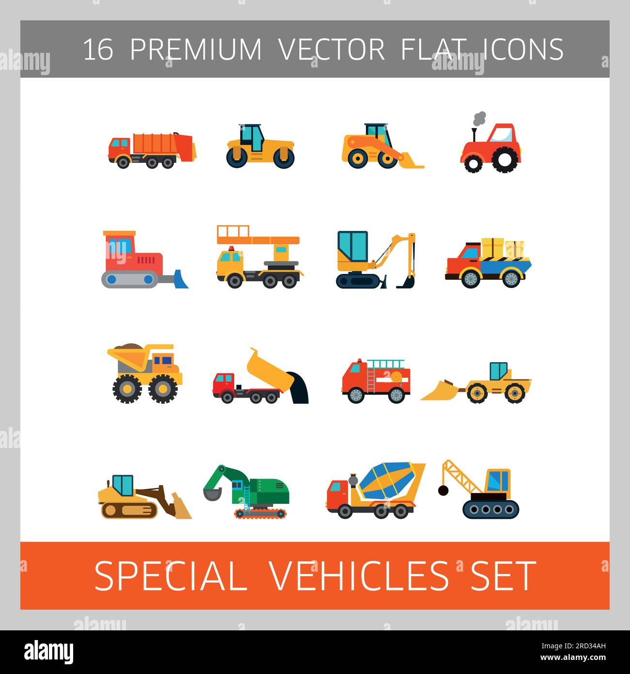 Special vehicles flat icons set Stock Vector Image & Art - Alamy