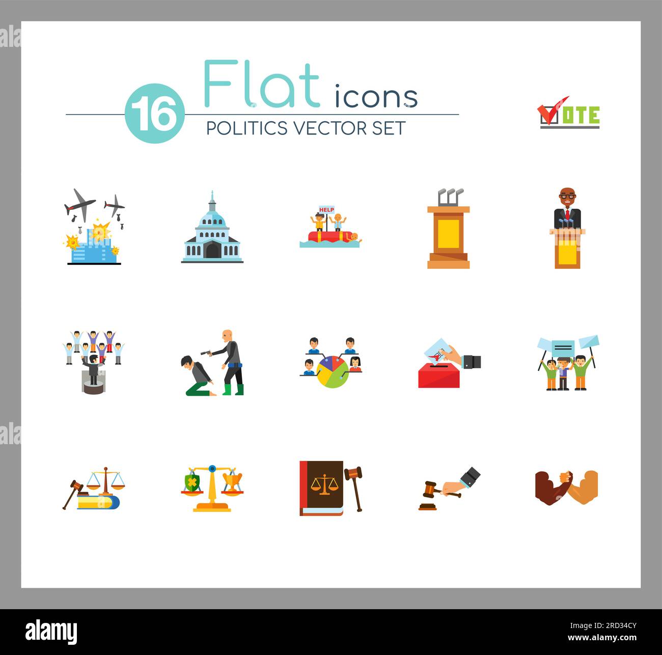 Politics Icon Set Stock Vector Image & Art - Alamy