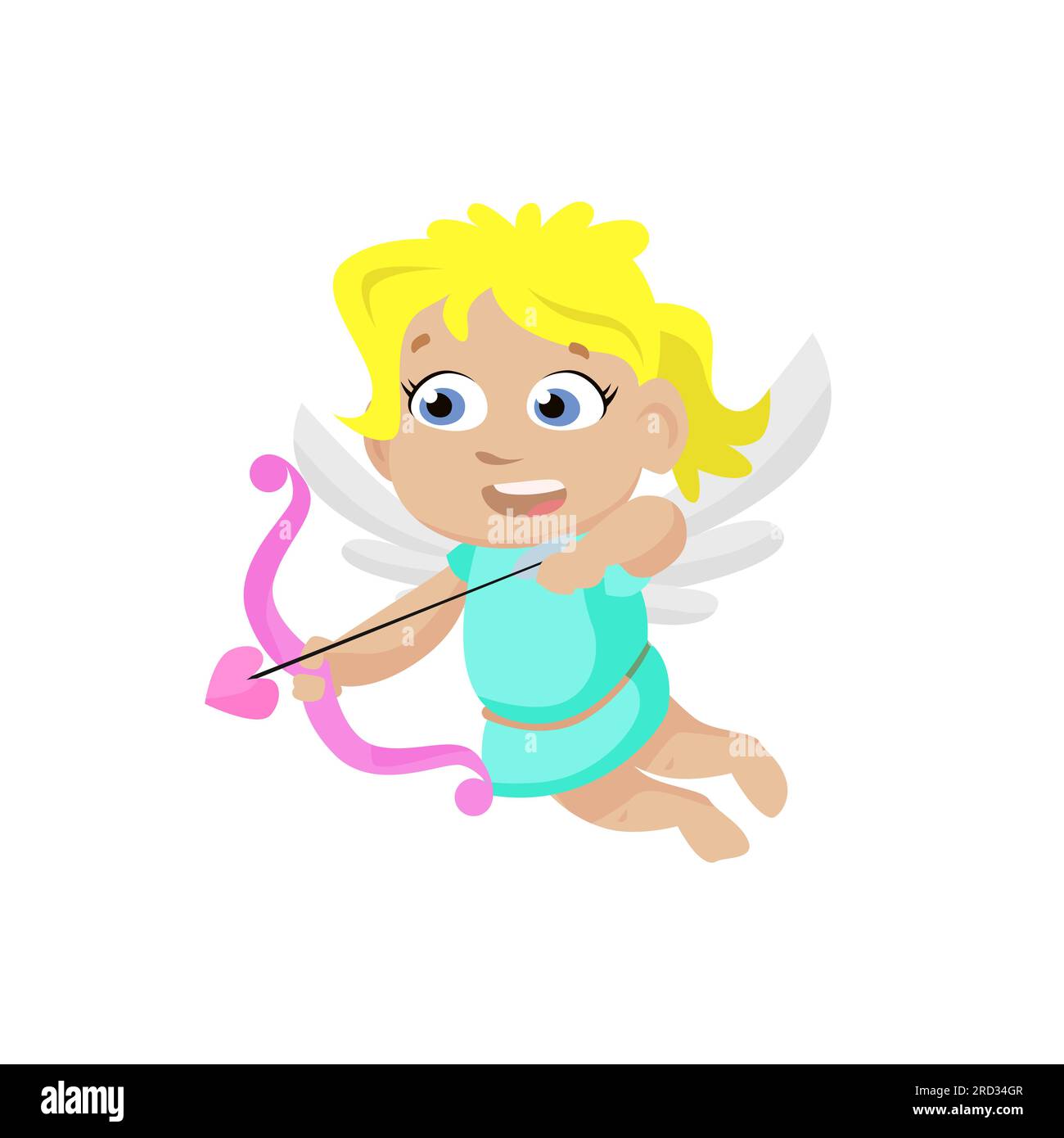 Cartoon angel girl doing archery Stock Vector Image & Art - Alamy