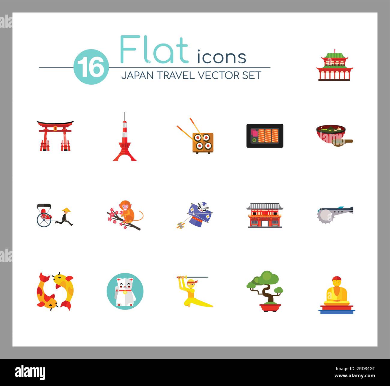 Japan Travel Icon Set Stock Vector Image & Art - Alamy