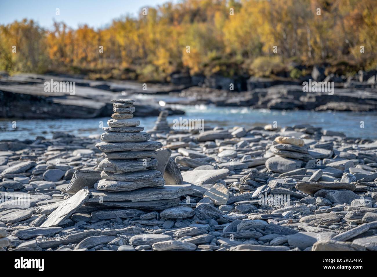 Autum Abisko Canyon River Abiskojakka National Park, Norrbottens ...