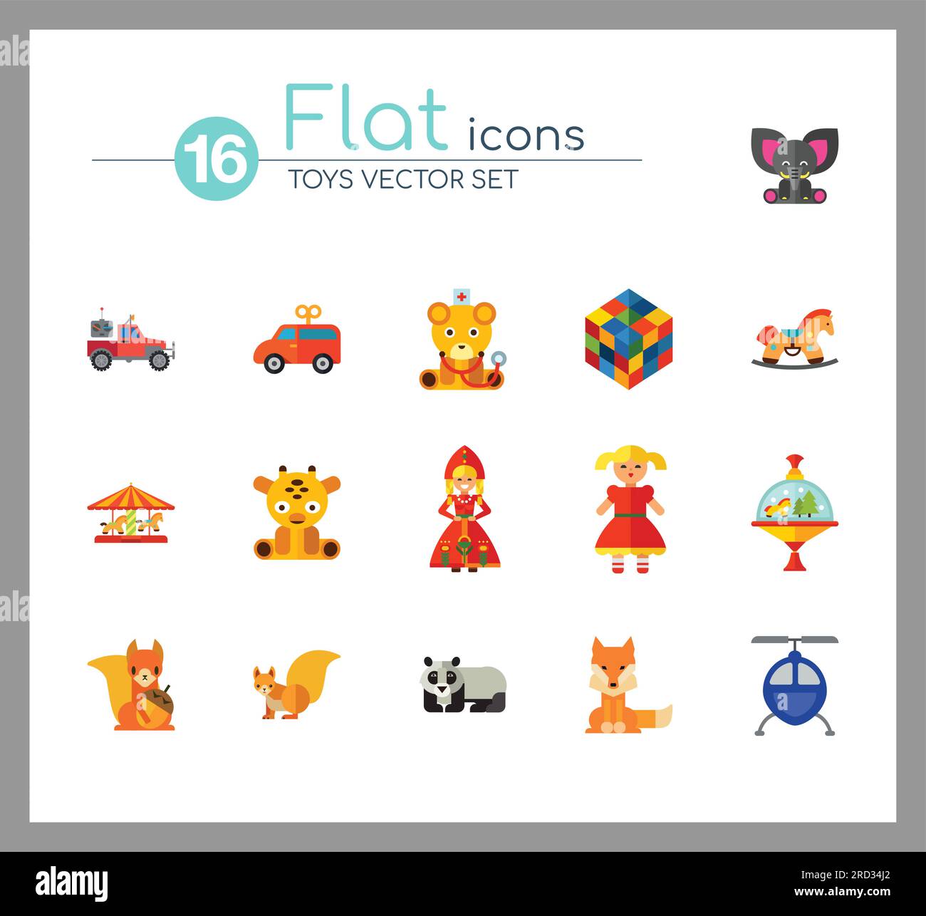 Toys Icons Set Stock Vector Image & Art - Alamy