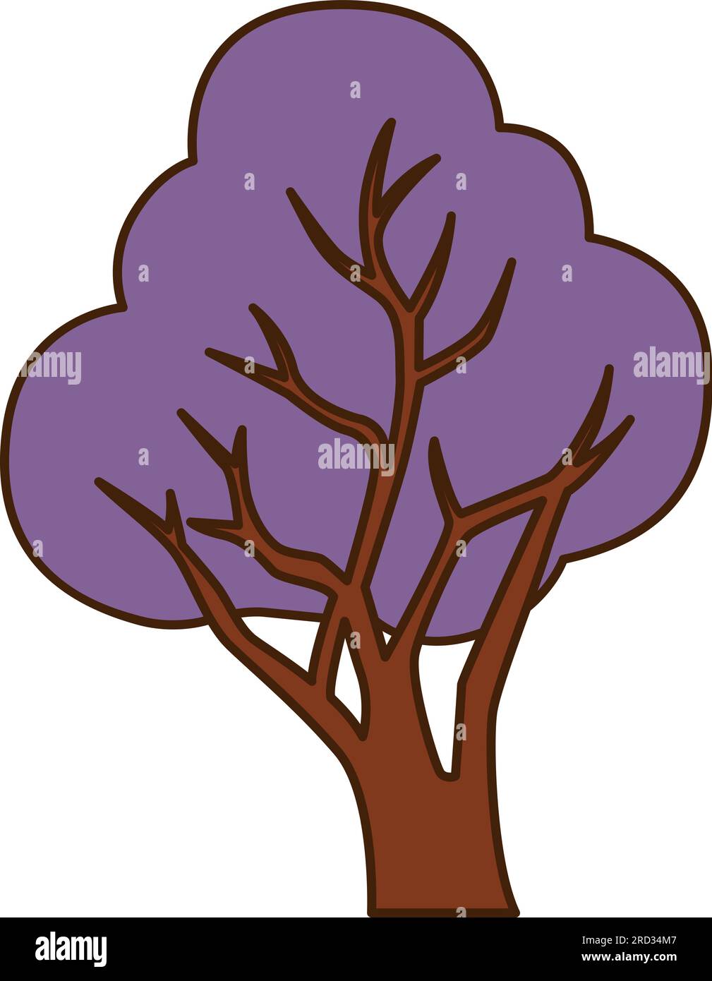 Vector beautiful blooming Jacaranda tree icon. Vector big tree with ...