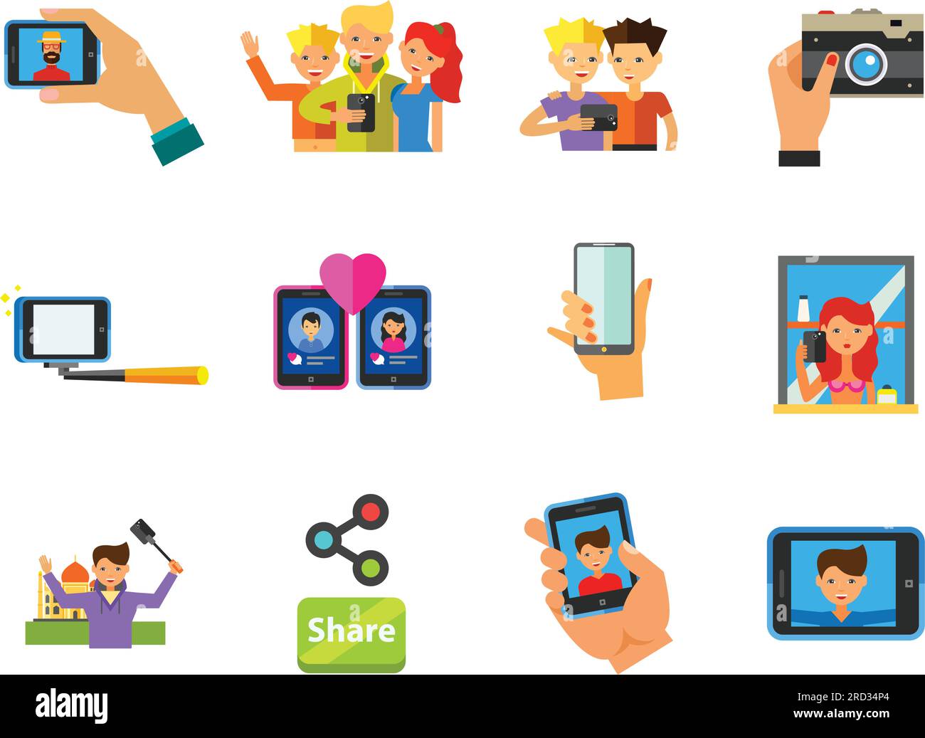 Tourist taking selfie Stock Vector Images - Alamy