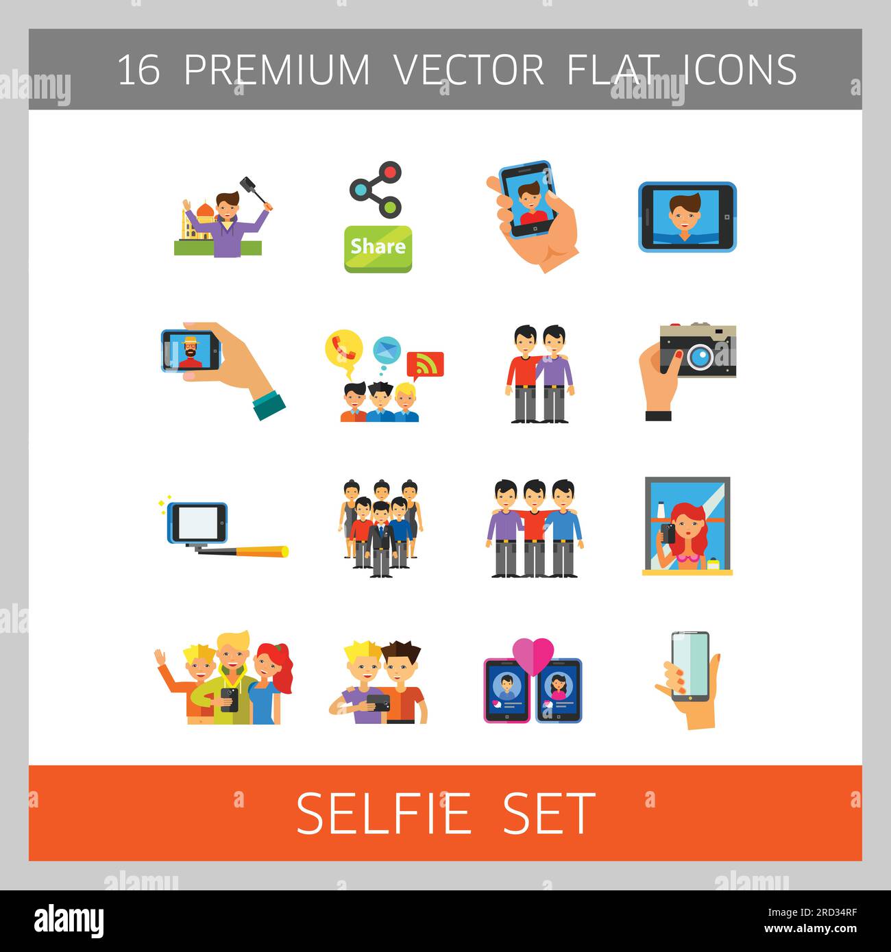 Selfie Icon Set Stock Vector Image & Art - Alamy