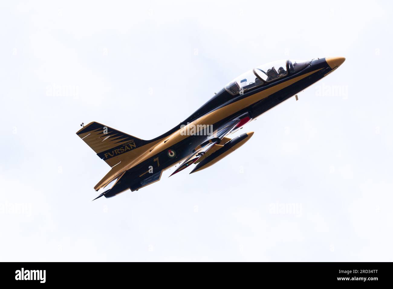 UAE Al Fursan Aermacchi MB-339 jet plane flying at the Royal ...