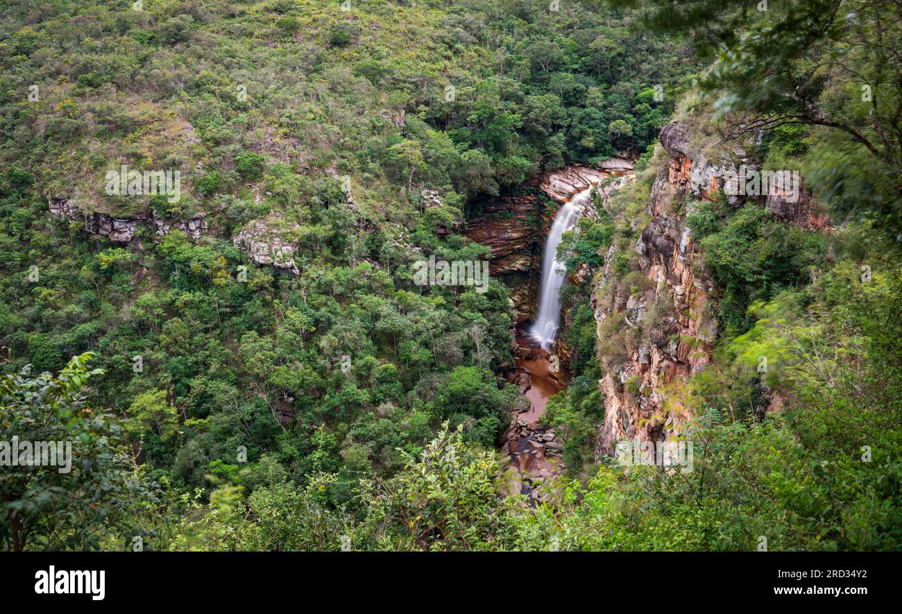 Spectacular Waterfall View from Above in Chapada Diamantina Stock Photo ...