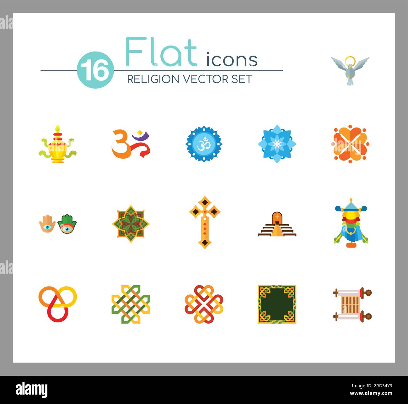 Religion Icons Set Stock Vector Image & Art - Alamy