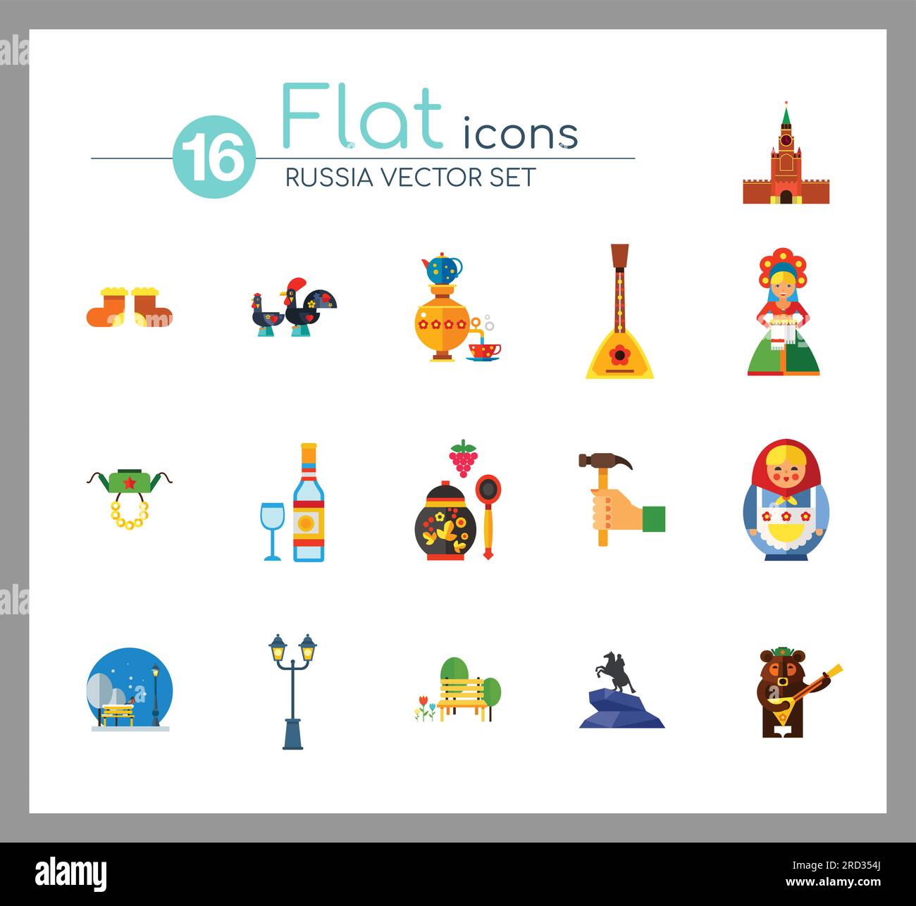 Russia Icon Set Stock Vector Image & Art - Alamy