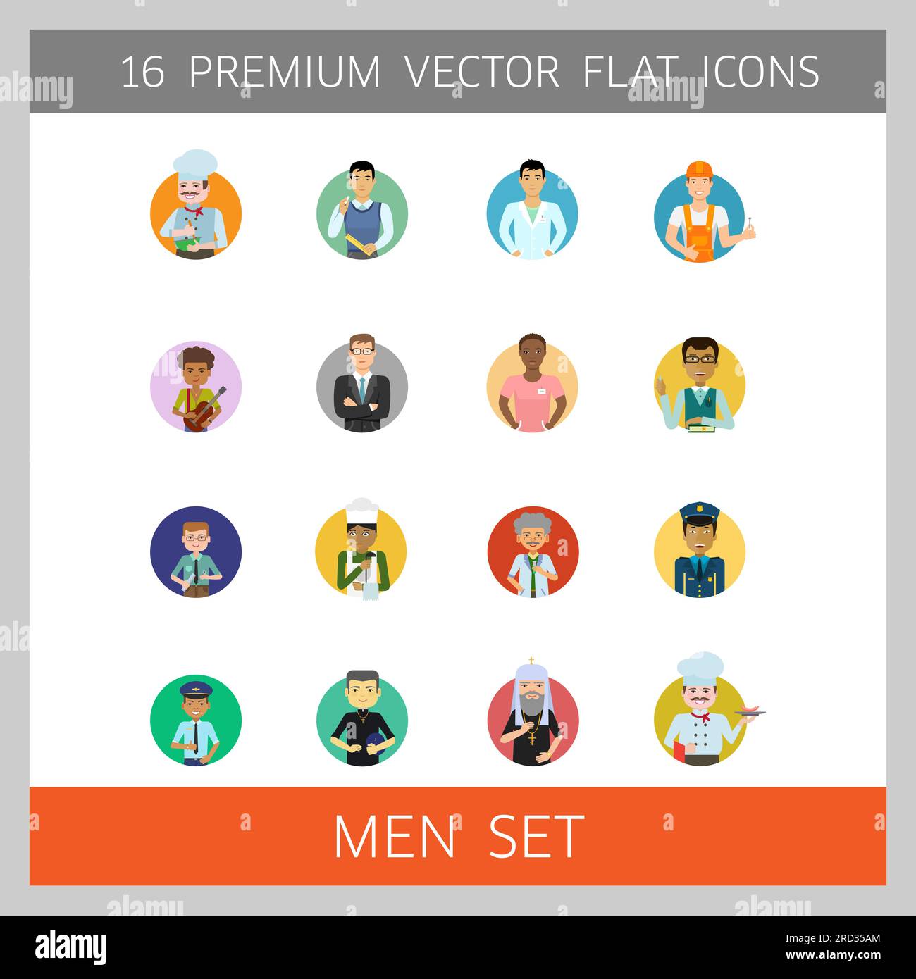 Middle aged group of men Stock Vector Images - Alamy