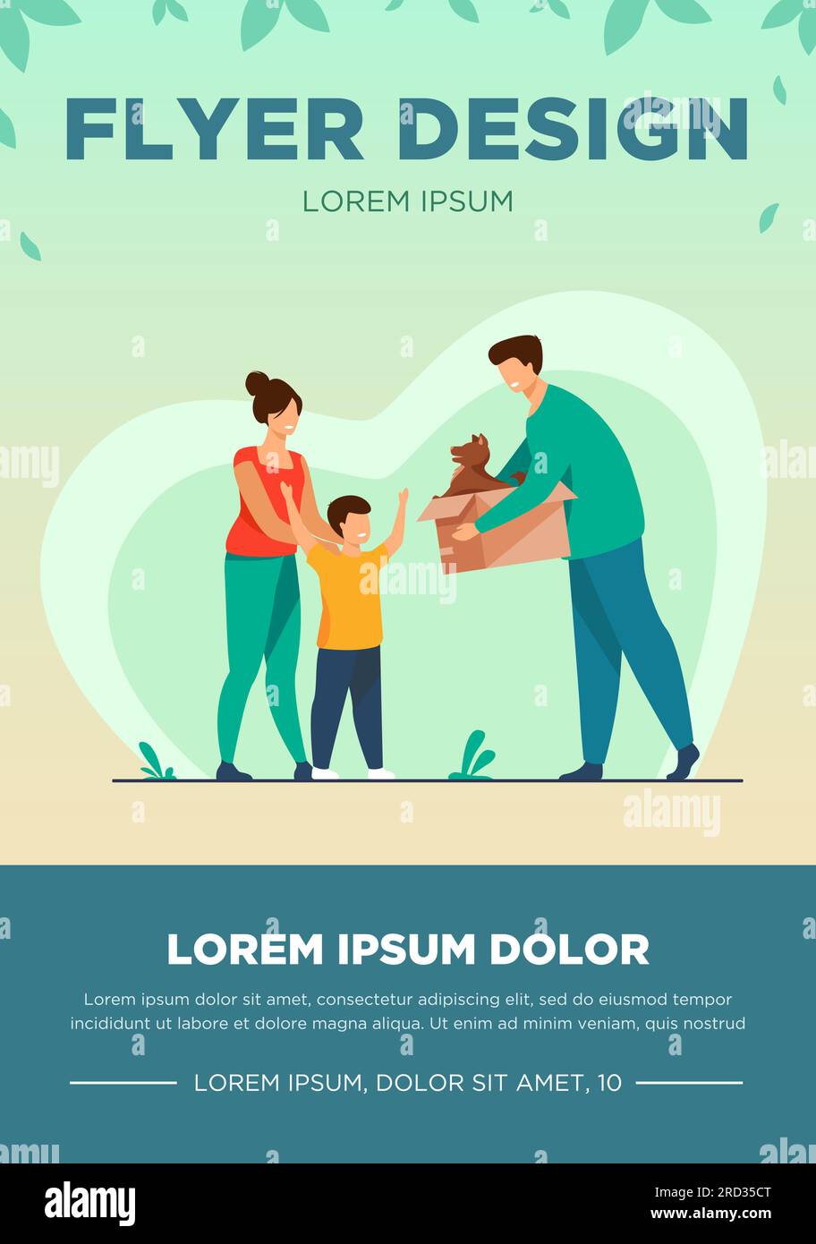 Happy family with child adopting pet Stock Vector Image & Art - Alamy
