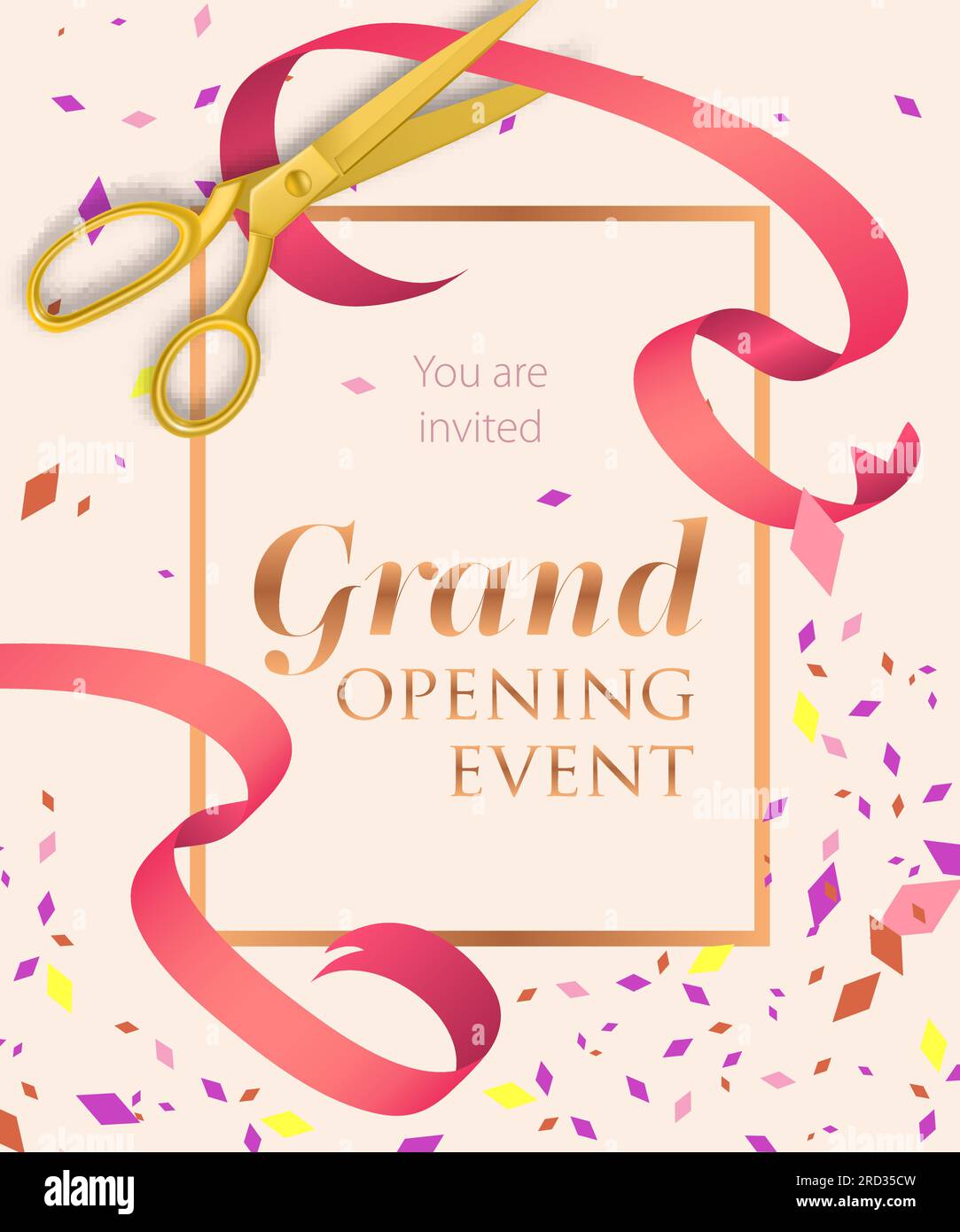 Grand opening event lettering with scissors Stock Vector Image & Art ...