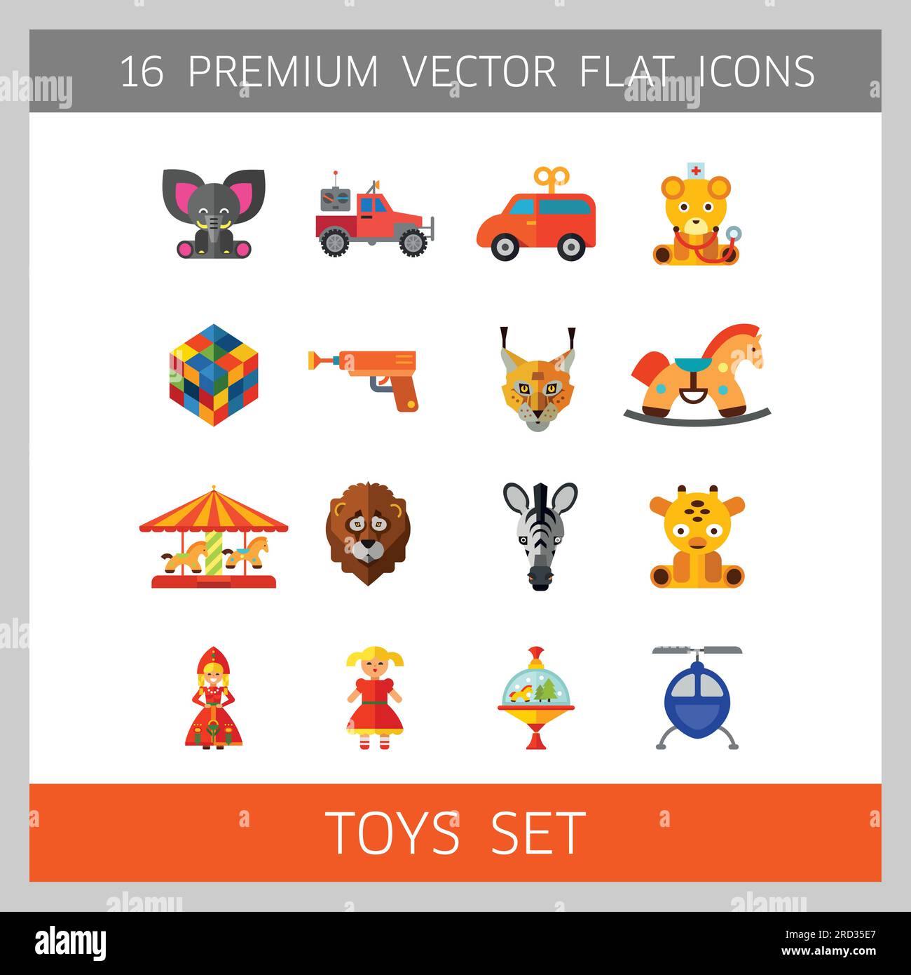 Toys Icons Set Stock Vector Image & Art - Alamy