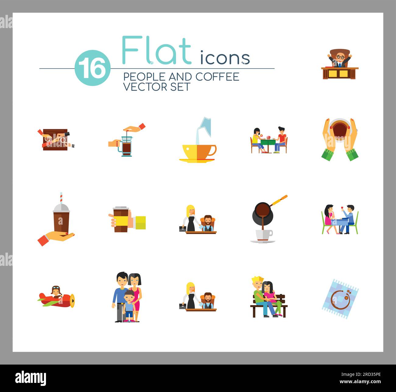 People And Coffee Icon Set Stock Vector Image & Art - Alamy