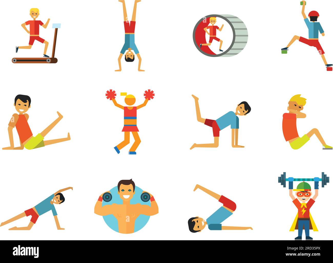 Exercising Icons Set Stock Vector Image & Art - Alamy
