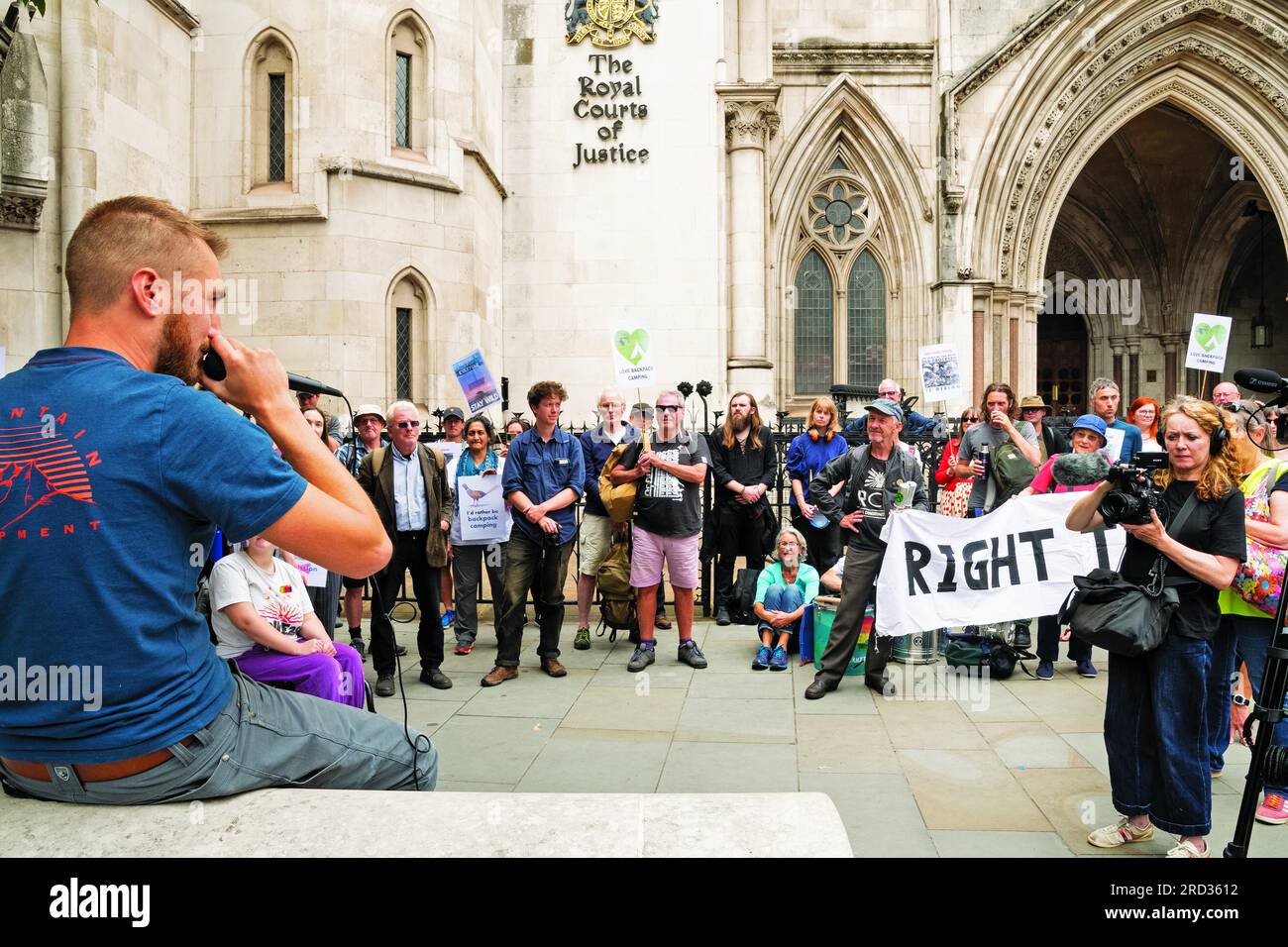 London, UK. 18th July 2023. Protest outside Royal Courts of Justice ...