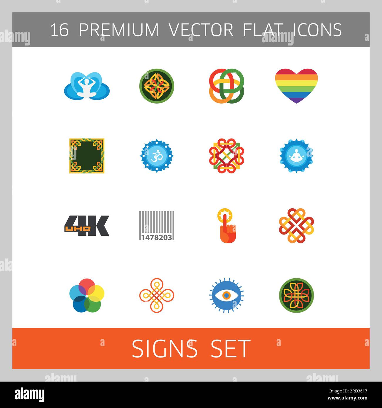 Signs flat icons set Stock Vector Image & Art - Alamy