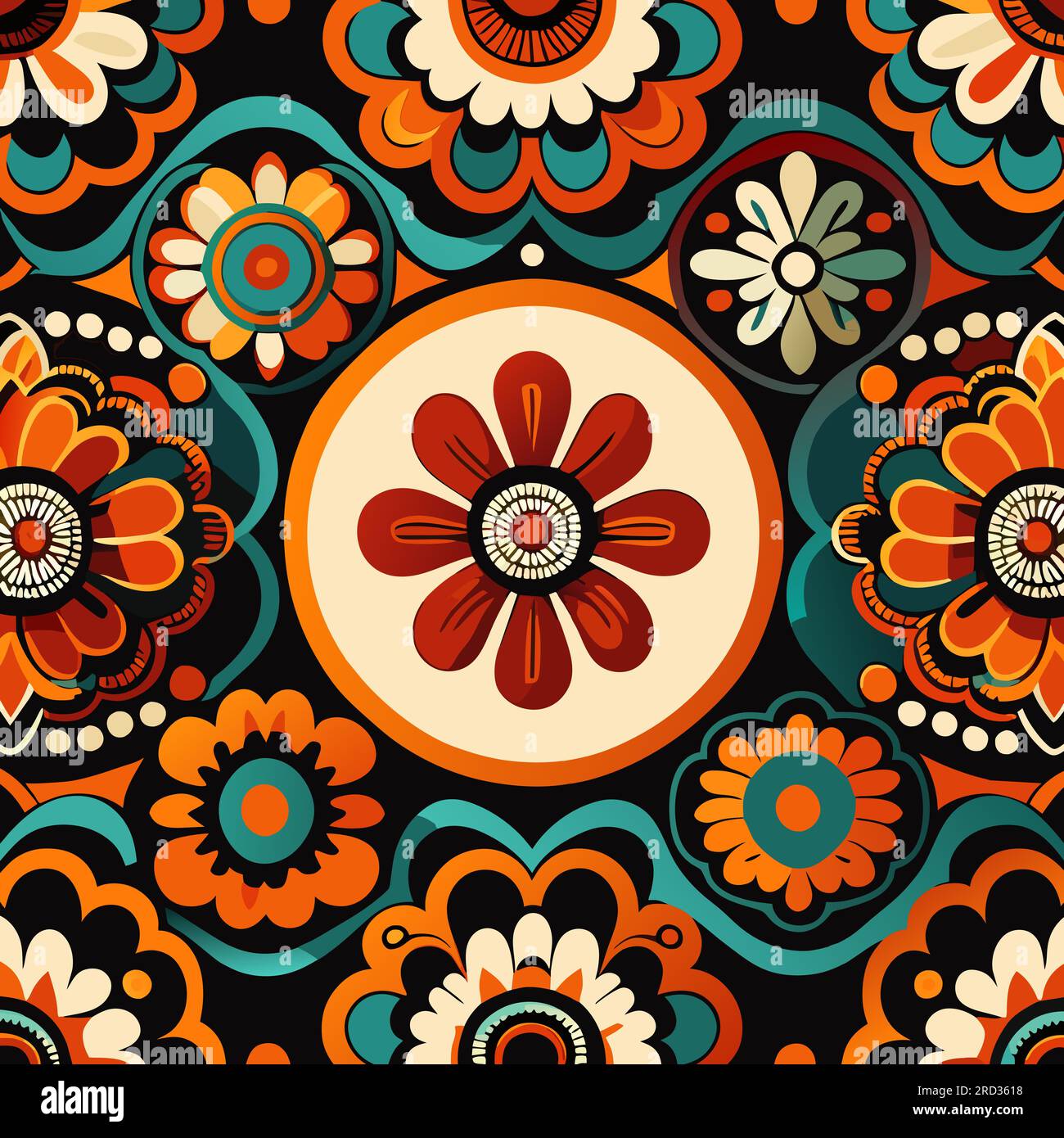seamless ethnic rotary repeat fabric and tile design Stock Photo - Alamy