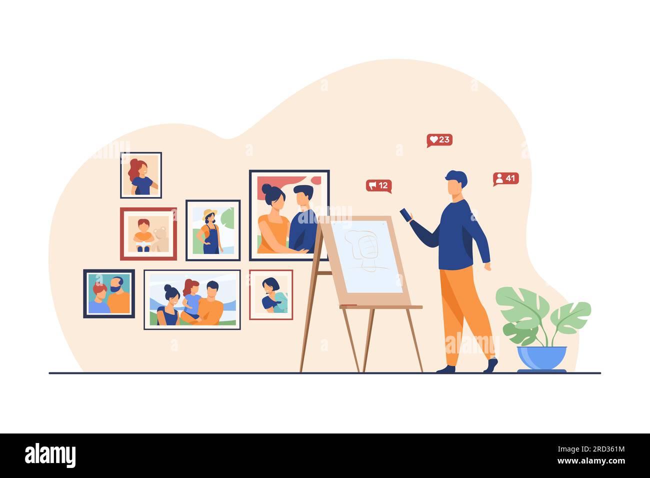 Artist working in his studio Stock Vector Image & Art - Alamy