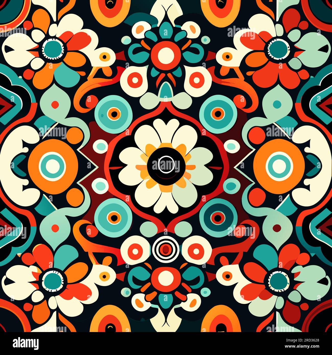 seamless ethnic rotary repeat fabric and tile design Stock Photo - Alamy