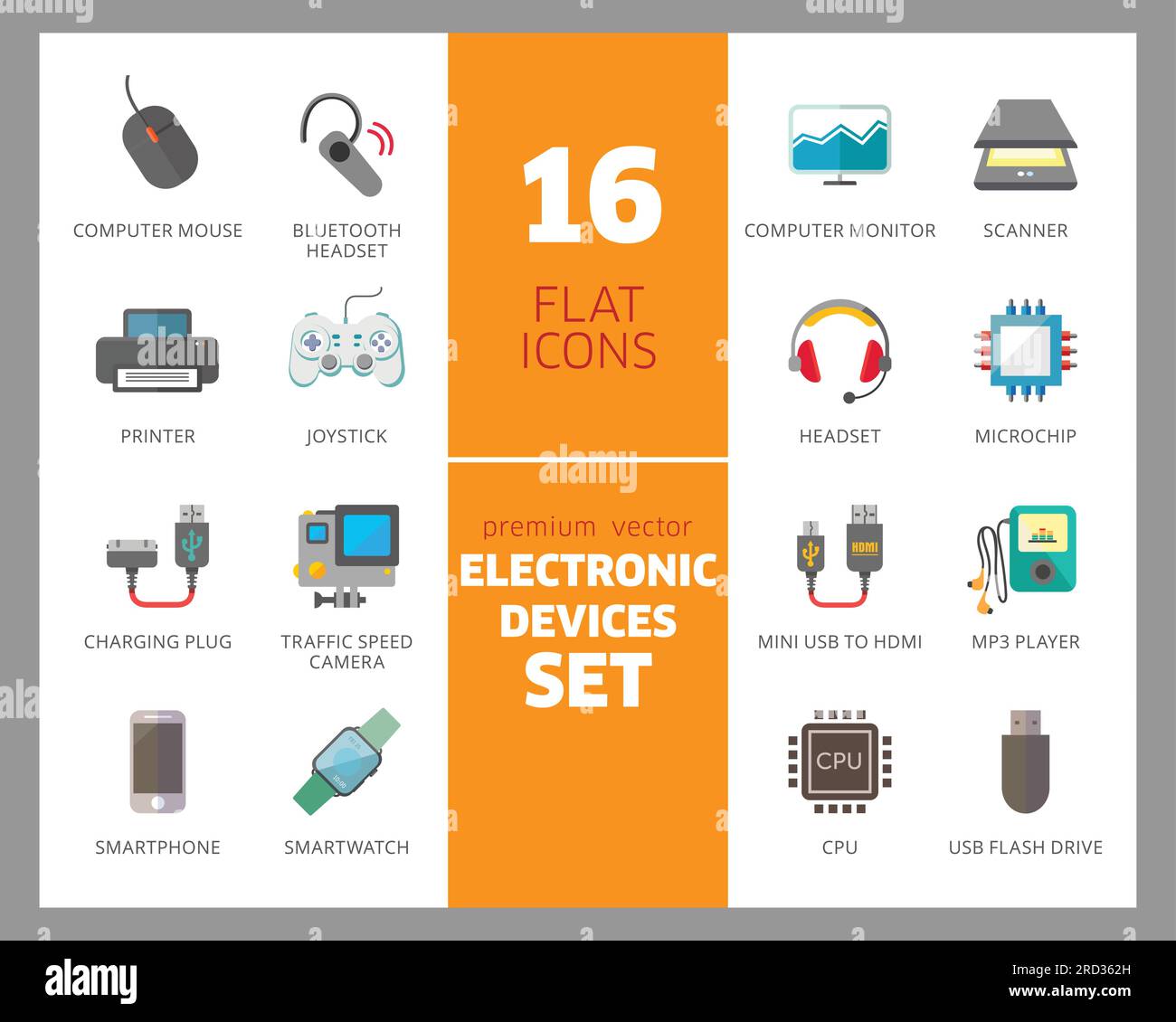 Electronic devices icons set1 Stock Vector Image & Art - Alamy