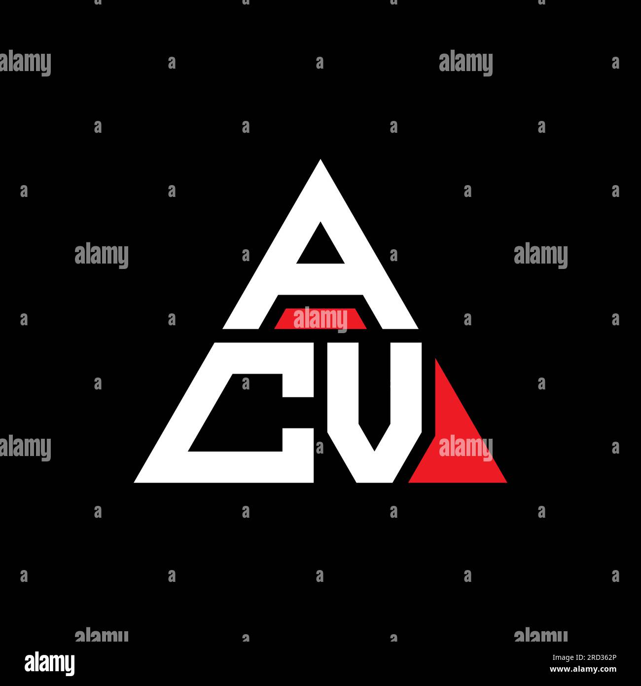 ACV triangle letter logo design with triangle shape. ACV triangle logo ...