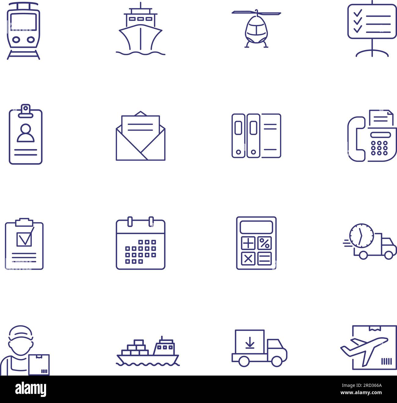 Logistics line icon set. Badge, checklist Stock Vector Image & Art - Alamy