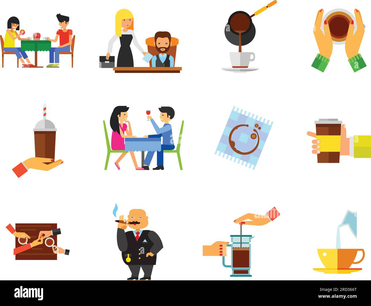 People And Coffee Icon Set Stock Vector Image & Art - Alamy