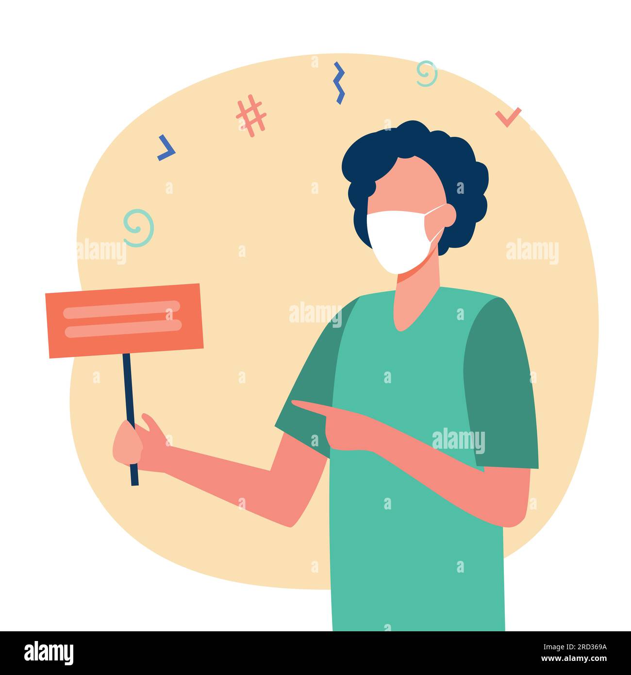 Protesting placard mask Stock Vector Images - Alamy