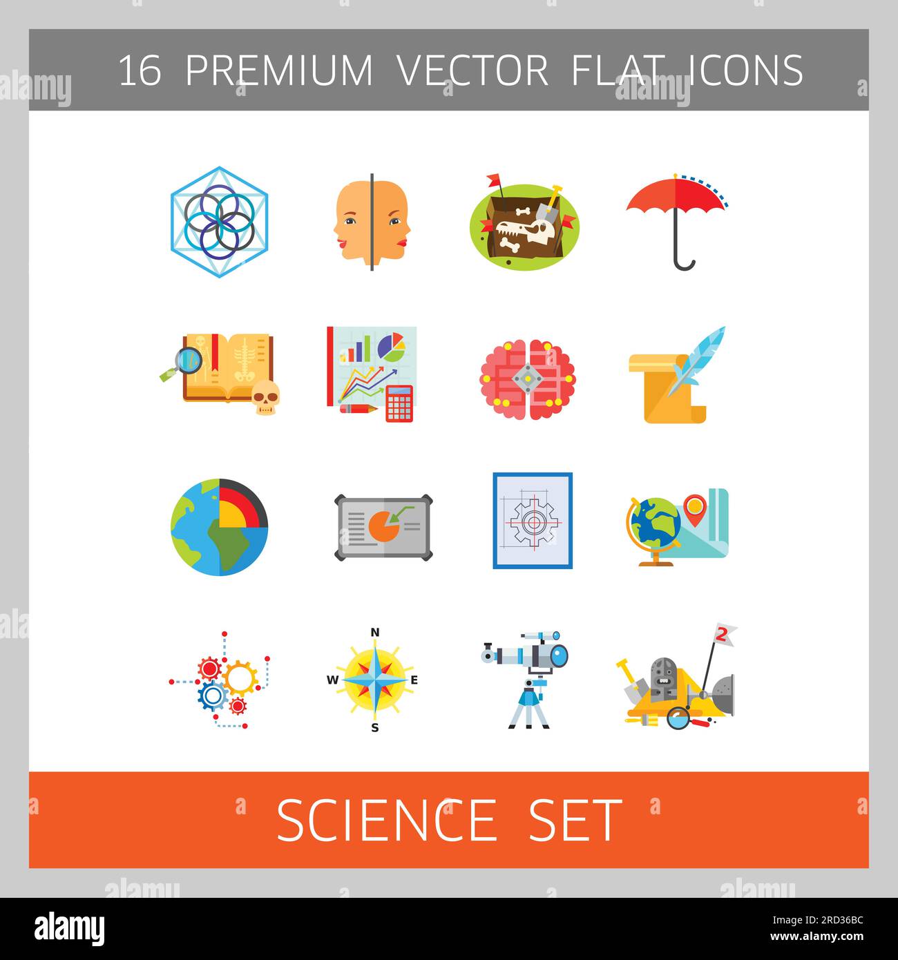 Science Type Icon Set Stock Vector Image & Art - Alamy