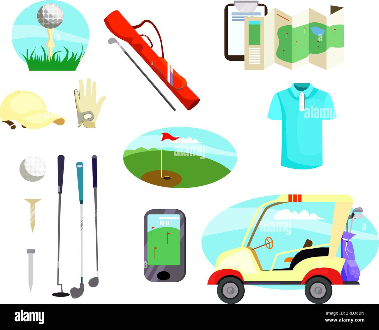 Golf stick icon flat Cut Out Stock Images & Pictures - Alamy