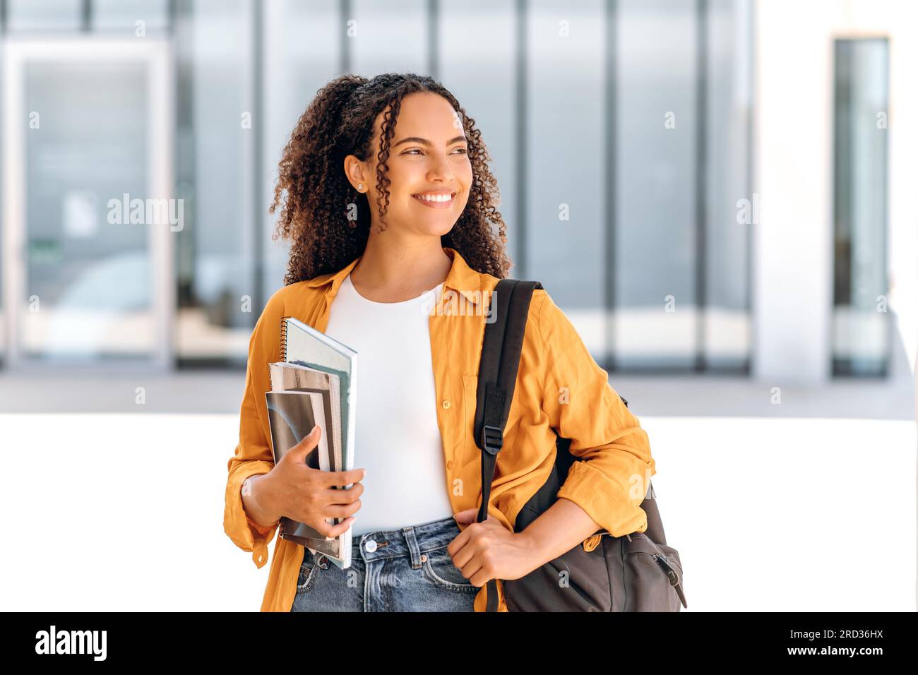 Excited woman female latino student hi-res stock photography and images ...