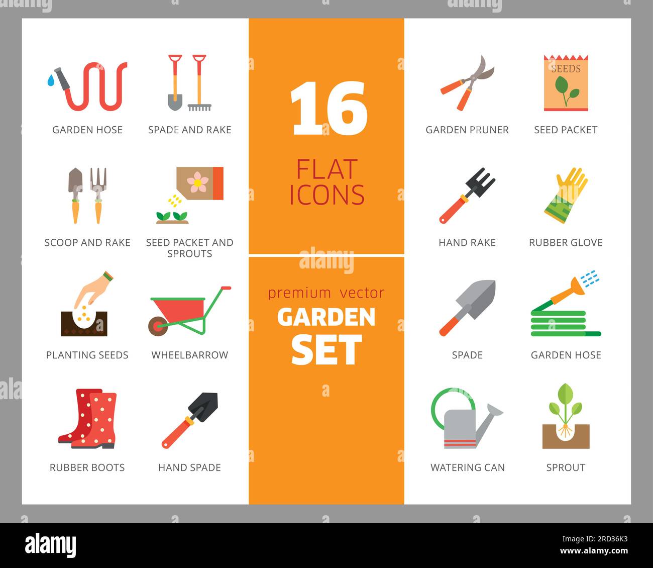 Garden flat icons set1 Stock Vector Image & Art - Alamy