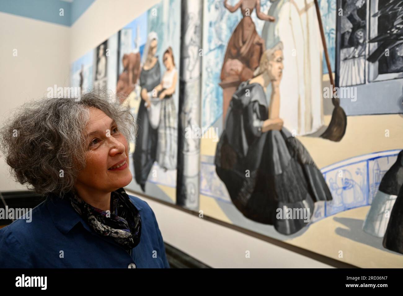 London, UK. Pictured Ailsa Bhattacharya one of the mural's original ...