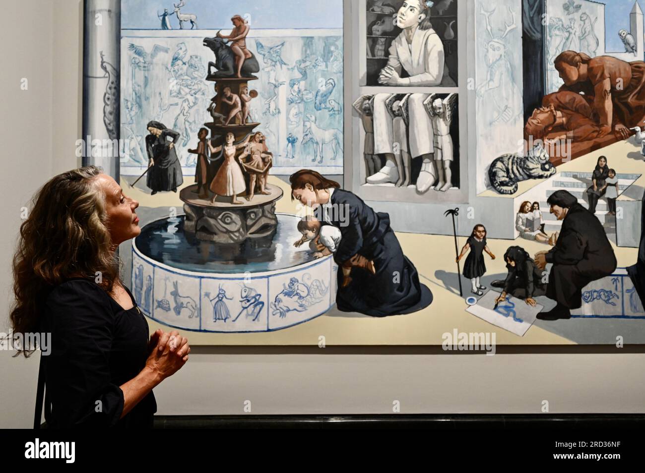 London, UK. Pictured Lizzie Perrotte one of the mural's original muses ...