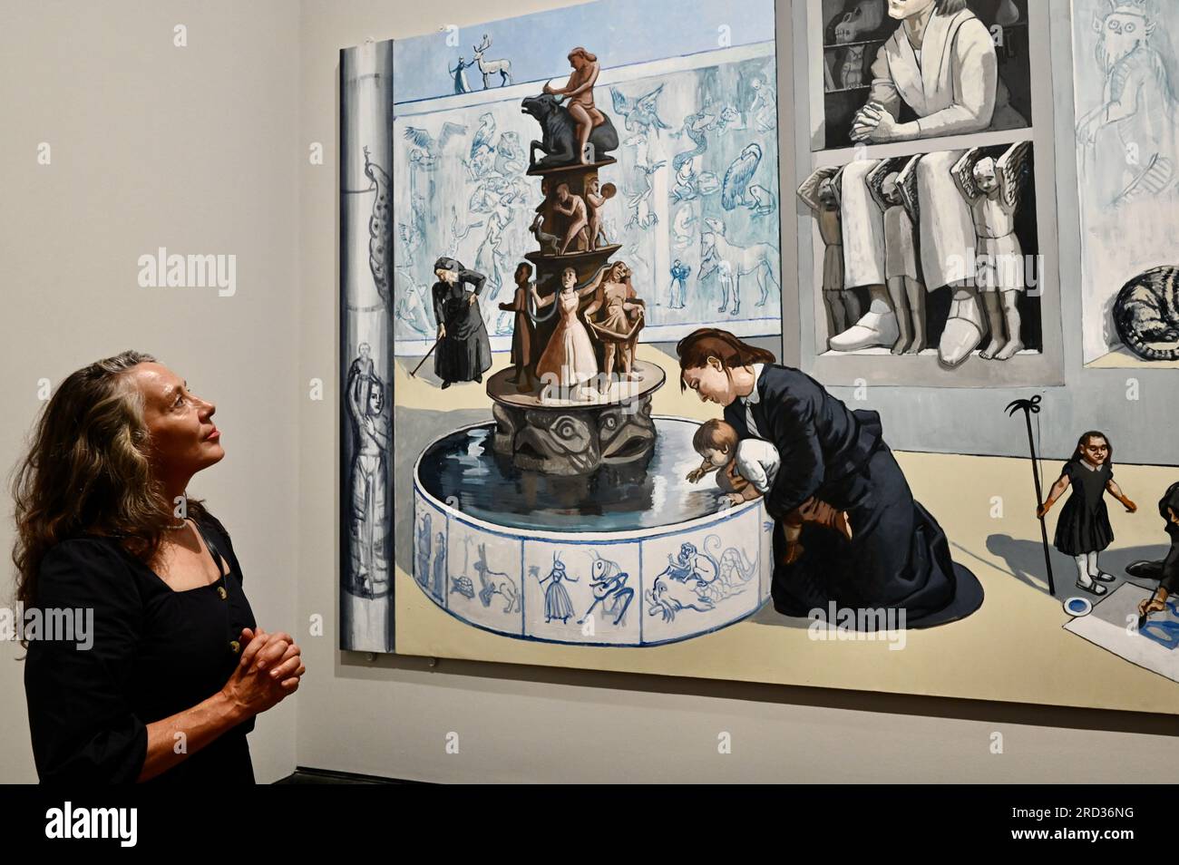 London, UK. Pictured Lizzie Perrotte one of the mural's original muses. Dame Paula Rego (1935 ...